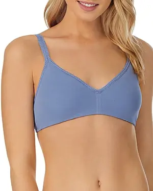 ON GOSSAMER Cabana Cotton Blend Stretch Bralette Blue Mist