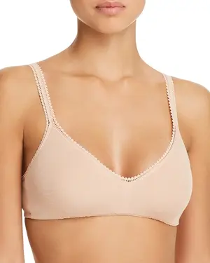 ON GOSSAMER Cabana Cotton Blend Stretch Bralette - Champagne