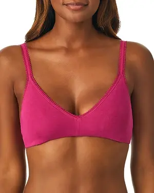 ON GOSSAMER Cabana Cotton Blend Stretch Bralette Deep Magenta
