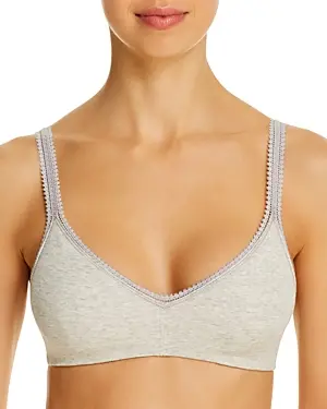 ON GOSSAMER Cabana Cotton Blend Stretch Bralette Heather Gray