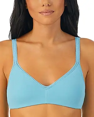 ON GOSSAMER Cabana Cotton Blend Stretch Bralette Turquoise Sea