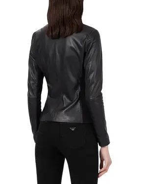 Emporio Armani Lamba Leather Biker Jacket