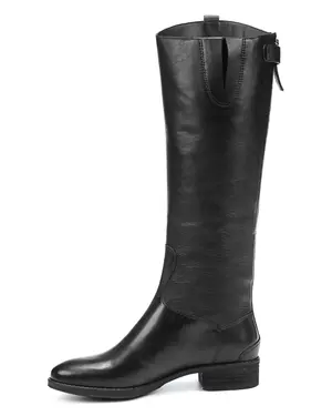 Sam Edelman Wide Calf Leather Riding Boots - Black