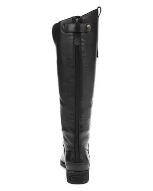 Sam Edelman Wide Calf Leather Riding Boots - Black