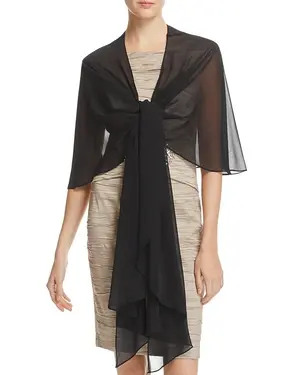 Eliza J Tie-front Shawl - Black