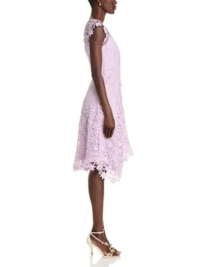 Eliza J Asymmetrical Lace Midi Dress