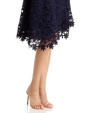 Eliza J Asymmetrical Lace Midi Dress