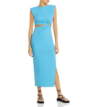 white christmas dresses Orianthi Cut-Out Waist Mini Dress Floral Blue main image 1
