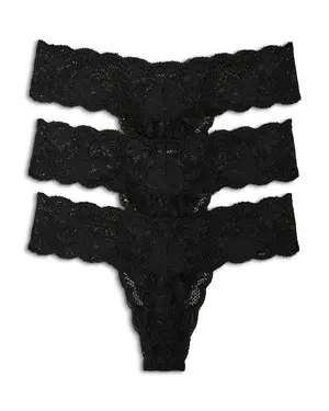 Cosabella Never Say Never Cutie Low-rise Thongs, Set Of 3 - Black/black/black