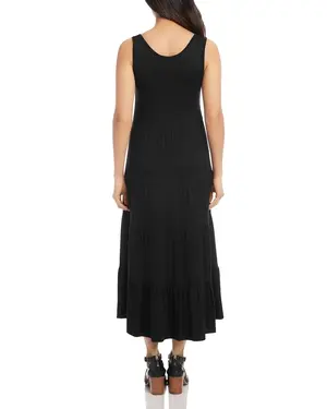 Karen Kane Tiered Midi Dress - Black