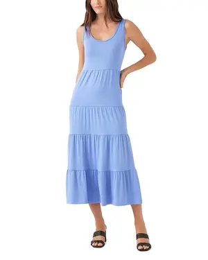 Karen Kane Tiered Midi Dress - Light Blue