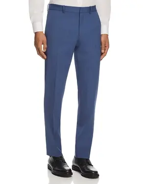 Theory Mayer Wool Tailored Slim Fit Suit Pants Blue Iris