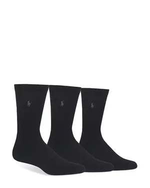 Ralph Lauren Cushioned Crew Socks Pack Of 3 - Black