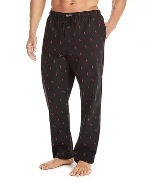 Polo Ralph Lauren Allover Pony Print Pajama Pants - Black