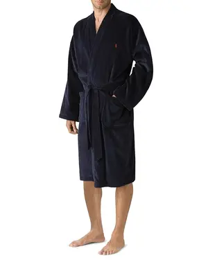Polo Ralph Lauren Kimono Cotton Velour Robe - Navy