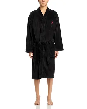Polo Ralph Lauren Kimono Cotton Velour Robe - Polo Black