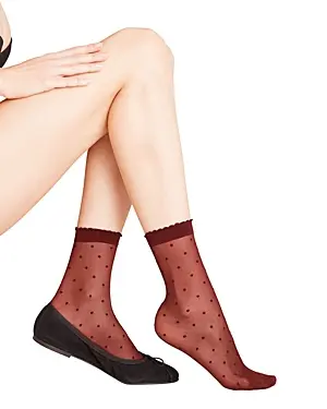 Falke Sheer Dot Ankle Socks Barolo