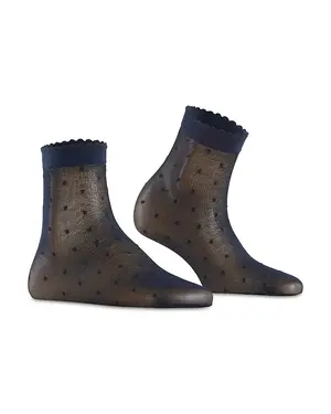 Whistles Sheer Dot Ankle Socks - Marine
