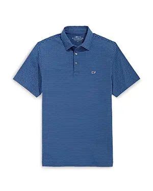 Vineyard Vines Bradley Striped Sankaty Polo Shirt A812 Blue