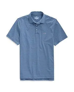 Vineyard Vines Bradley Striped Sankaty Polo Shirt Blue Depth/maui Blue