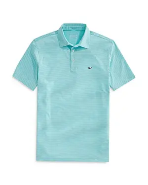 Vineyard Vines Bradley Striped Sankaty Polo Shirt Poolside/sprout
