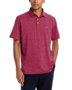 Vineyard Vines Bradley Striped Sankaty Polo Shirt - Red/blue Depth