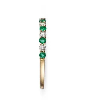 Bloomingdale'S Emerald And Diamond Stacking Ring