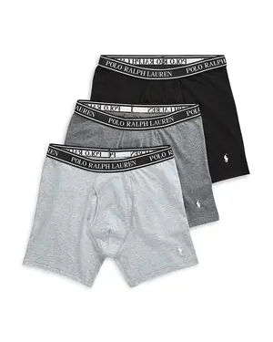 Polo Ralph Lauren Stretch Cotton Boxer Briefs Pack Of 3 - Black/gray