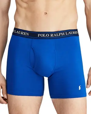 Polo Ralph Lauren Stretch Cotton Boxer Briefs Pack Of 3 - Blue
