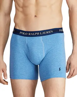 Polo Ralph Lauren Stretch Cotton Boxer Briefs Pack Of 3 - Blue