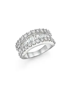 Bloomingdale'S Diamond Round And Baguette Band, 3.0 Tcw - White