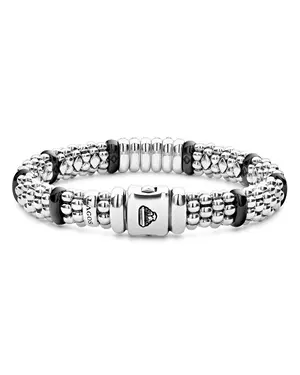 Lagos Sterling Silver, Diamond & Ceramic Bracelet