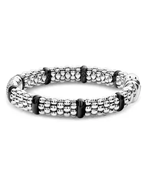 Lagos Sterling Silver, Diamond & Ceramic Bracelet