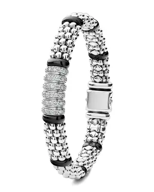 Lagos Sterling Silver, Diamond & Ceramic Bracelet