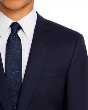 BOSS H-huge Wool Twill Slim Fit Suit - Navy