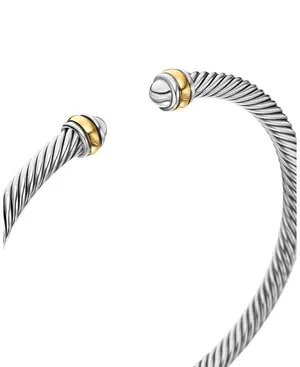 David Yurman Cable Classics Bracelet With 18k Gold - Silver