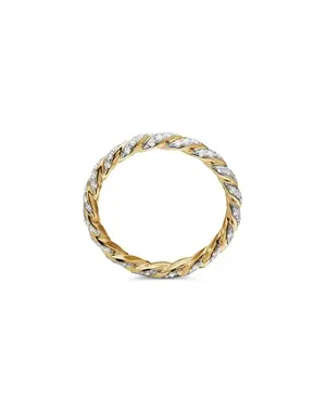 David Yurman Paveflex Ring In 18k Gold With Diamonds - White/gold