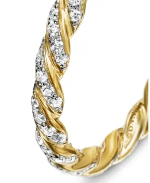 David Yurman Paveflex Ring In 18k Gold With Diamonds - White/gold