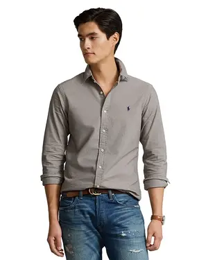 Polo Ralph Lauren Classic Fit Long Sleeve Cotton Oxford Button Down Shirt - Grey