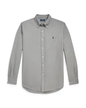 Polo Ralph Lauren Classic Fit Long Sleeve Cotton Oxford Button Down Shirt - Grey
