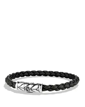 David Yurman David Yurman Chevron Woven Bracelet Silver/black