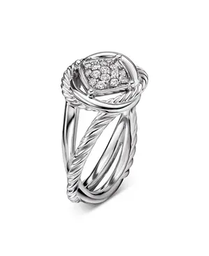 David Yurman Infinity Ring With Diamonds - Silver