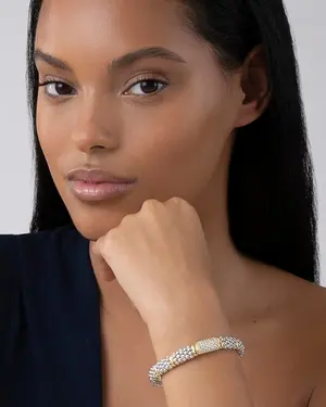 Lagos Caviar Rope Bracelet With Diamonds And 18k Gold