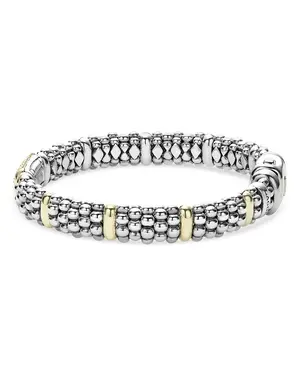 Lagos Caviar Rope Bracelet With Diamonds And 18k Gold