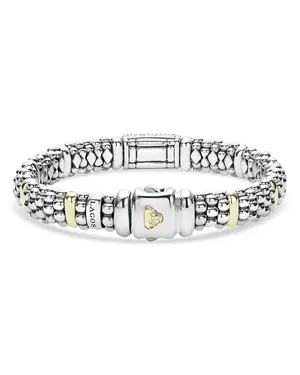 Lagos Caviar Rope Bracelet With Diamonds And 18k Gold