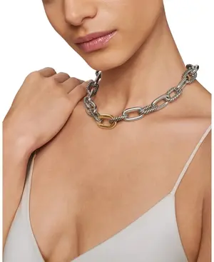 David Yurman Dy Madison Chain Necklace - Silver/gold
