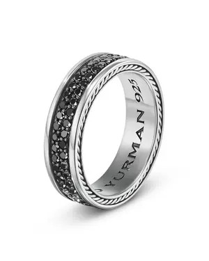 David Yurman Streamline Band Ring - Black/silver