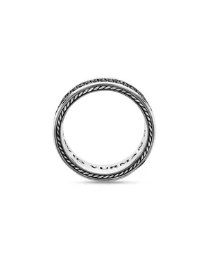 David Yurman Streamline Band Ring - Black/silver