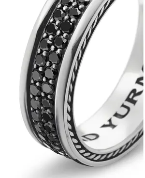 David Yurman Streamline Band Ring - Black/silver