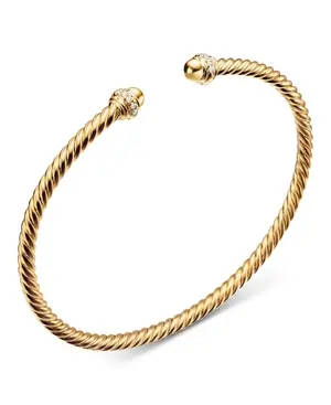 David Yurman Classic Cable Spira Bracelet With Diamonds - Gold